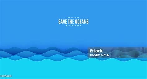 종이 컷 스타일의 물결 모양의 테두리 벡터 카드 세계 해양의 날 8 6 월 물에 대한 스톡 벡터 아트 및 기타 이미지 물 파도 페이퍼커팅 Istock