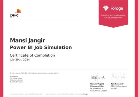 Completed Power Bi Simulation For Pwc Switzerland Mansi Jangir Posted