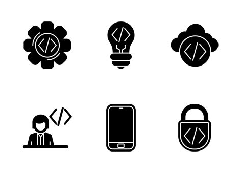 Coding Vector Icon Set Vector Art At Vecteezy