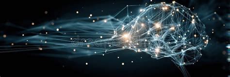 innovative design of an ai brain constructed from illuminated nodes and