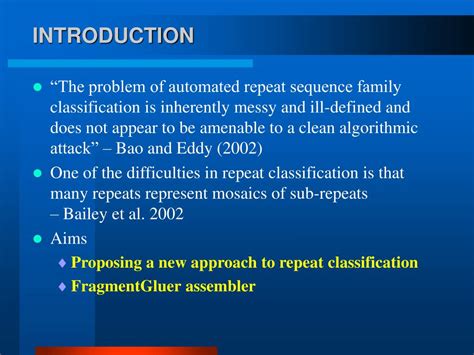 Ppt De Novo Repeat Classification And Fragment Assembly Powerpoint