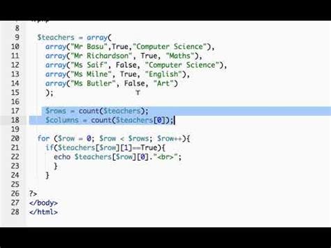 Php 2D Array Conditional Statement YouTube