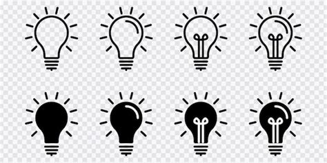 Premium Vector A Set Of Different Light Bulbs With A Light Bulb