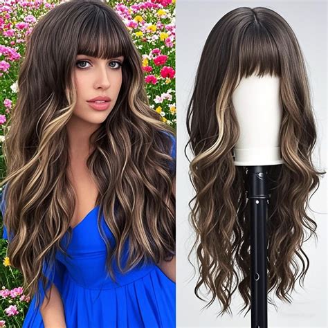 Jolelyne Highlight Ombre Brown Layered Wavy Wig With