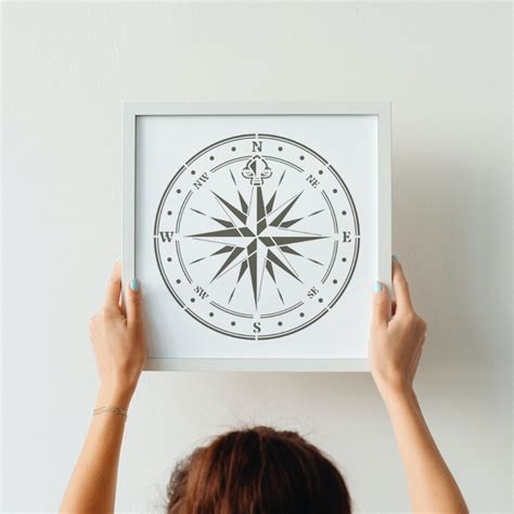 17th Century Nautical Royal French Compass Rose Stencil — Stencil Me Pretty
