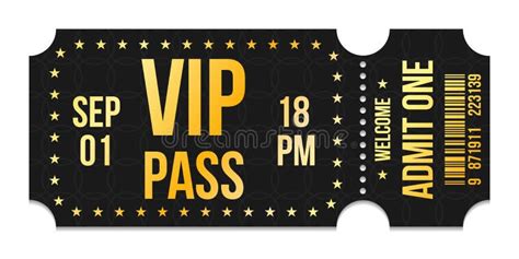 Vip Ticket Template Entrance Ticket Vip Pass Admit One Stock Vector