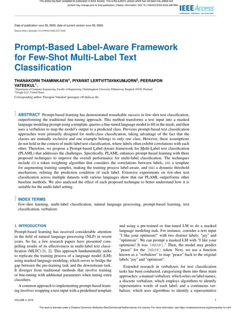 pdf prompt based label aware framework for few shot multi label text