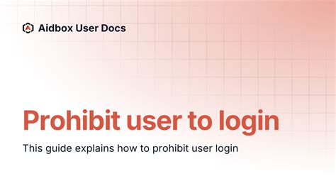 Prohibit User To Login Aidbox User Docs