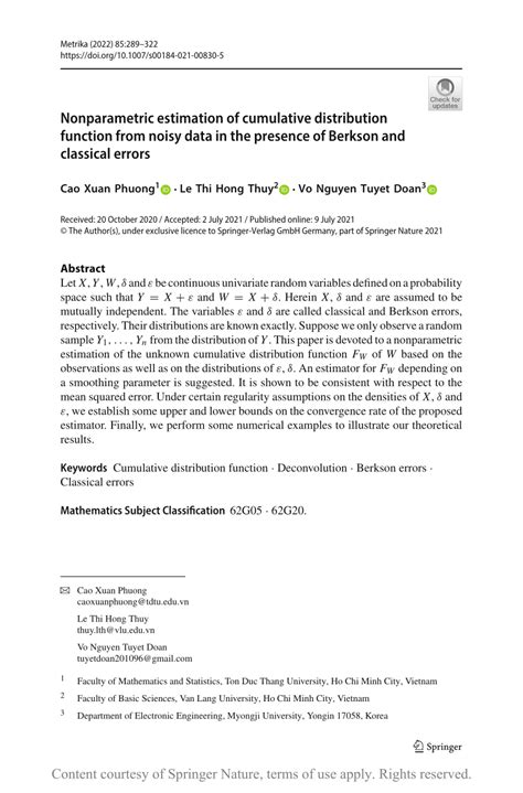 Nonparametric Estimation Of Cumulative Distribution Function From Noisy