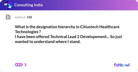 What Is The Designation Hierarchy In Citiustech He Fishbowl