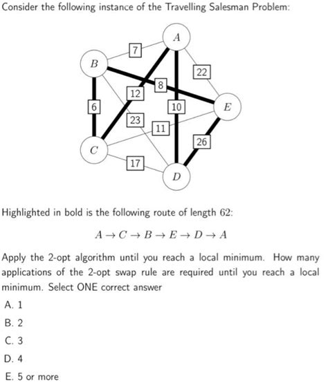 Solved Consider The Following Instance Of The Travelling