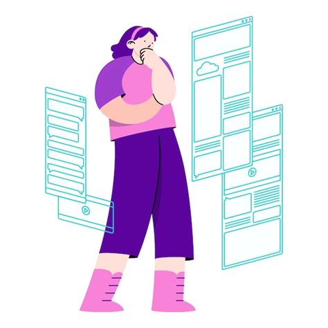 Mulher fazendo análise de dados virtuais Vetor Premium