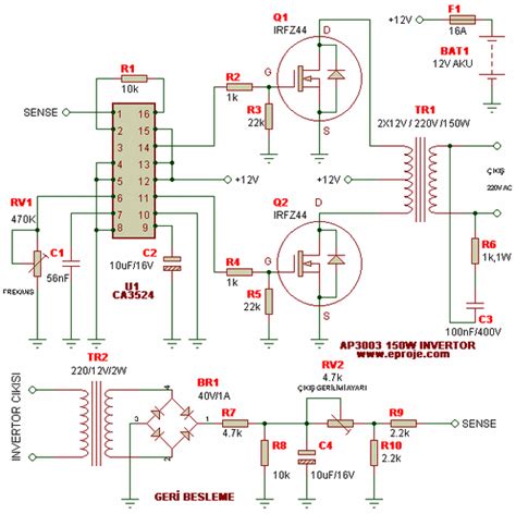 Inverter circuit diagram using sg3524 and mosfet amplifier