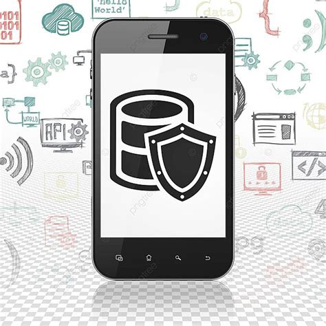 Security In Database Shielded Smartphone Displaying Protected Database