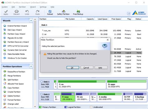 How To Hide Unhide Partition With Partition Magic Server