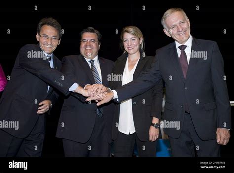 From Left Montreal Mayoralty Candidates Richard Bergeron Denis