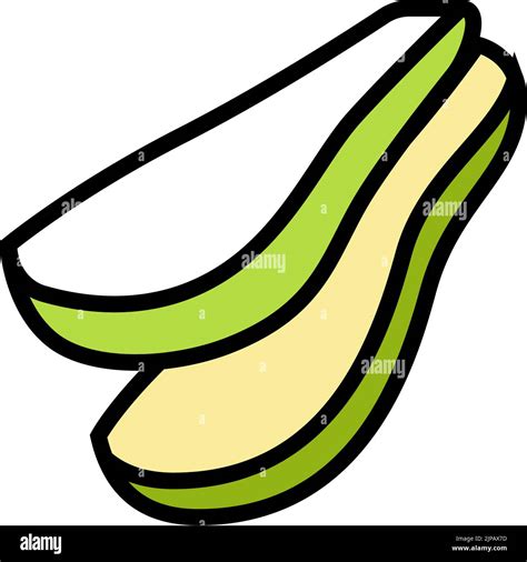 Green Pear Slices Color Icon Vector Illustration Stock Vector Image