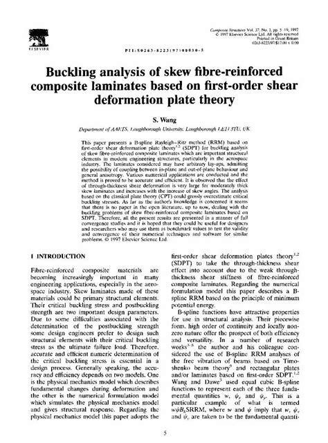 Pdf Buckling Analysis Of Skew Fibre Reinforced Composite Laminates