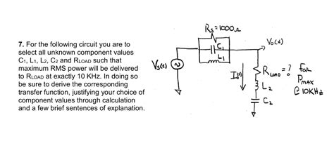 Solved For The Following Circuit You Are To Select All Chegg