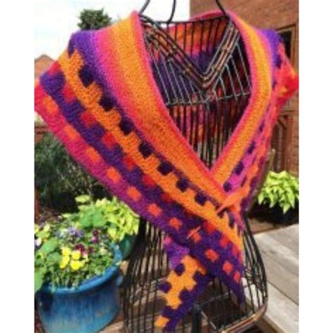 Knitted Shawl Pattern Mitred Edge Cool Wool Designs
