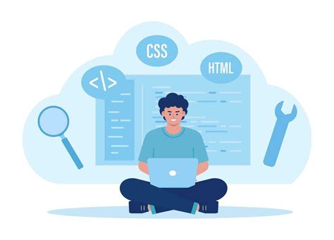 Html Css Programming Data Analysis Concept Flat Illustration 34342883 Vector Art At Vecteezy