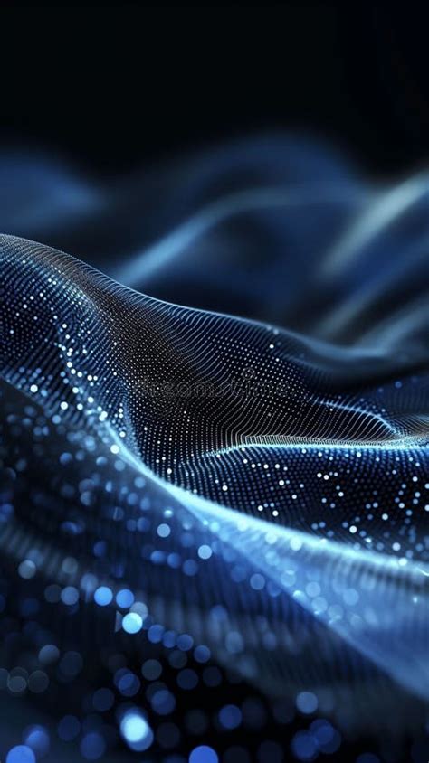 Abstract Blue Digital Wave Pattern With White Glows Stock Illustration Illustration Of Dots