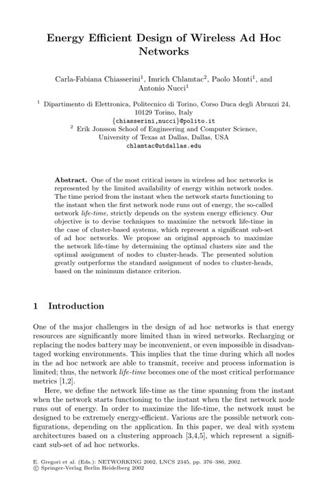 Pdf Energy Efficient Design Of Wireless Ad Hoc Networks