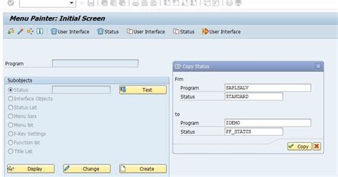 SAP ABAP Notes Copy Standard GUI Status