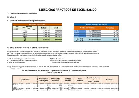 S06 S1 Trabajo Practico Excel Basico Ok Ejercicios PrÁcticos De Excel BÁsico Realizar Los