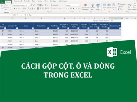 Cách Gộp Cột ô Và Dòng Trong Excel đơn Giản Nhất