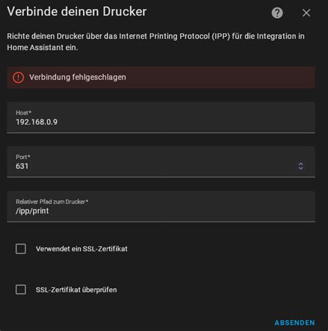 Adding IPP Printer Fails Frontend Home Assistant Community
