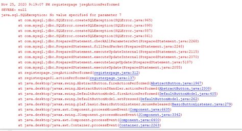 Mysql Java Sql SQLException No Value Specified For Parameter RegistrationL Stack Overflow