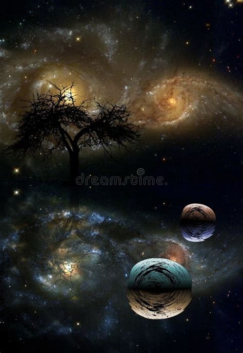 Tree In Space Stock Illustration Illustration Of Imagination 217632509