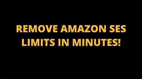 Amazon Ses Limitshow To Open Amazon Ses Limitsaws Ses 50k Limit Youtube