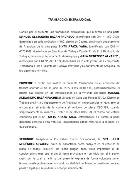 Transaccion M B P Pdf Justicia Crimen Y Violencia