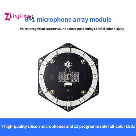 6 1 i2s microphone array module voice recognition programable rgb led display k210 development