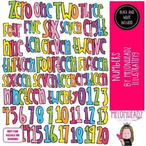 Number Clip Art Counting Clip Art Math Clip Art Digi Stamps Combo Pack