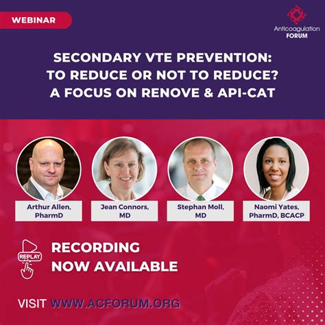 Missed The Anticoagulation Forum Webinar Watch The Recording On