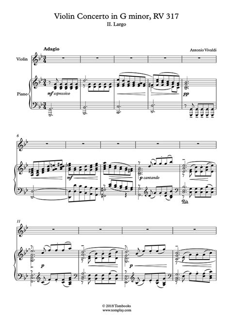 Vivaldi Concerto In G Minor Pdf Free Sheet Music