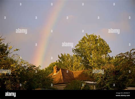 A Rainbow After Passing Rain Stock Photo Alamy