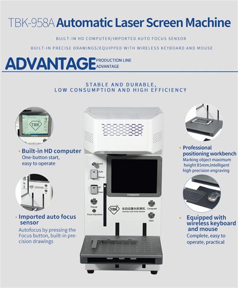 Compre TBK TBK-958A Máquina de Marcado de Pantalla Láser Automática ...