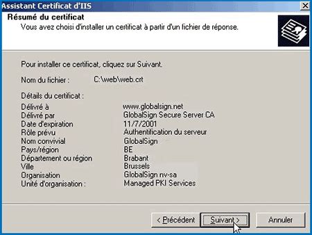 Microsoft IIS 6 Installer Un Certificat SSL Kinamo