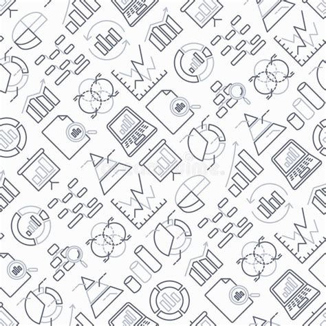 Analytics Seamless Pattern With Thin Line Icons Stock Vector Analytics Seamless Pattern With Thin Line Icons Stock Vector