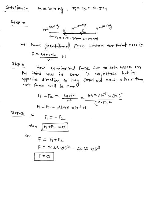Solved Three Objects Each With A Mass Of 100kg Are Placed In A