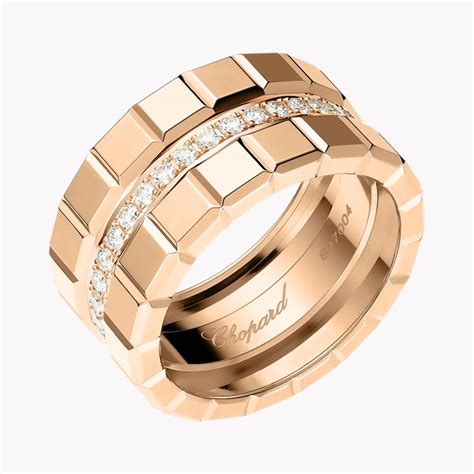 Chopard Wide Ice Cube Ring 030ct In 18ct Rose Gold Brilliant Cut