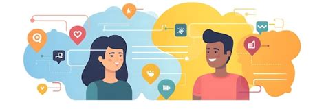 Illustration Of User Interactions In A Direct Messaging Interface A Digital Dialogue Exchange
