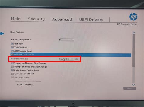 Hp Elitebook How Can I Change The After Power Loss Setting In HP BIOS So That The Machine