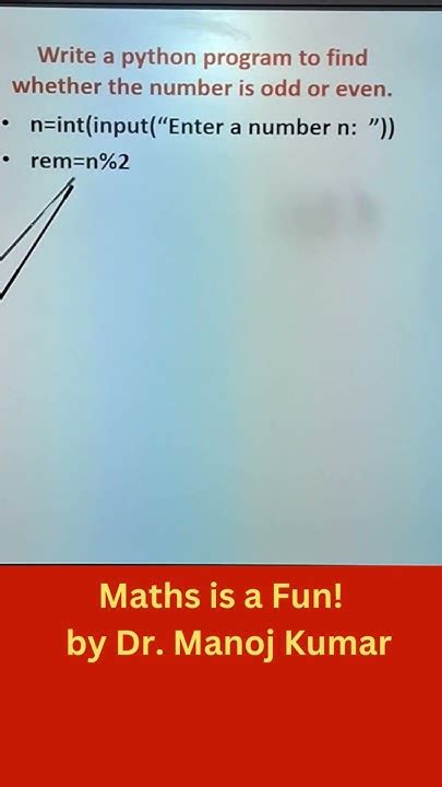 Python Program To Find Odd Or Even Pythonprogramming