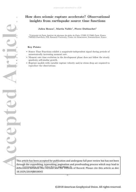 Pdf How Does Seismic Rupture Accelerate Observational Insights From