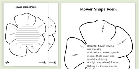 Flower Shape Poem Example And Template Twinkl